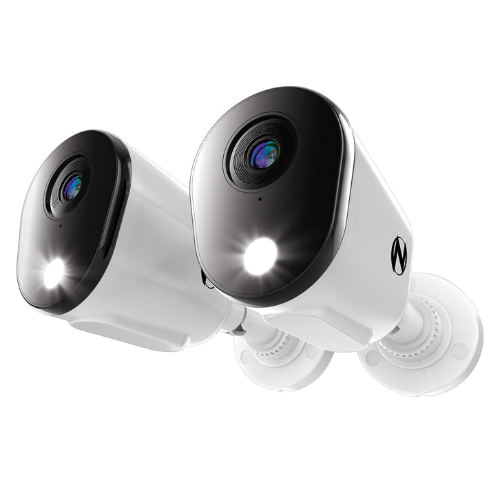 Refurbished Add On Wired 4K Deterrence Cameras with 2-Way Audio - 2 Pa ...