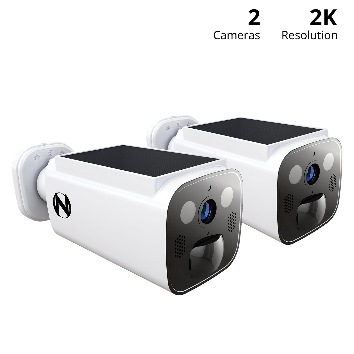 Solar Powered Wire Free 2K Camera with Spotlight and 2-Way Audio - 2 P ...
