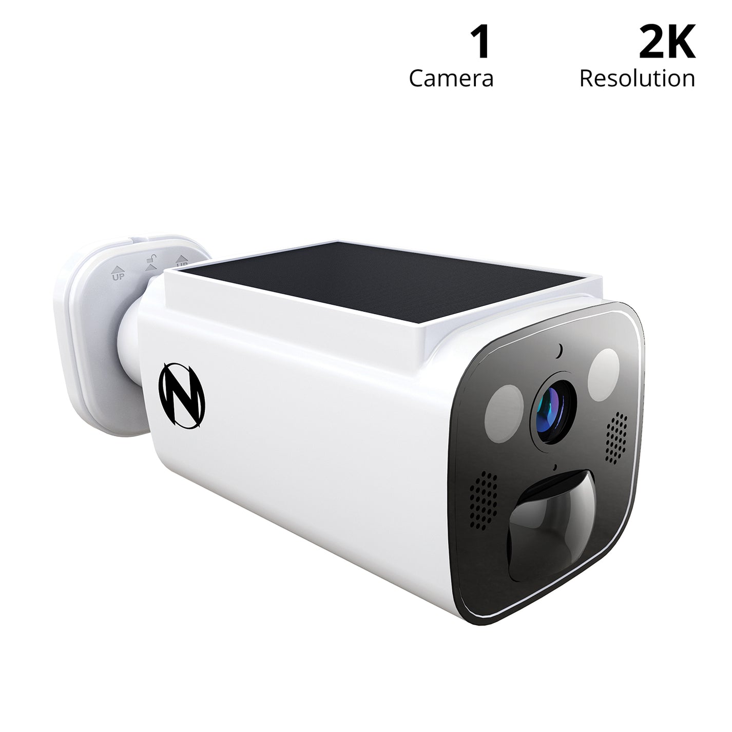 Solar Powered Wire Free 2K Camera with Spotlight and 2-Way Audio - Whi ...