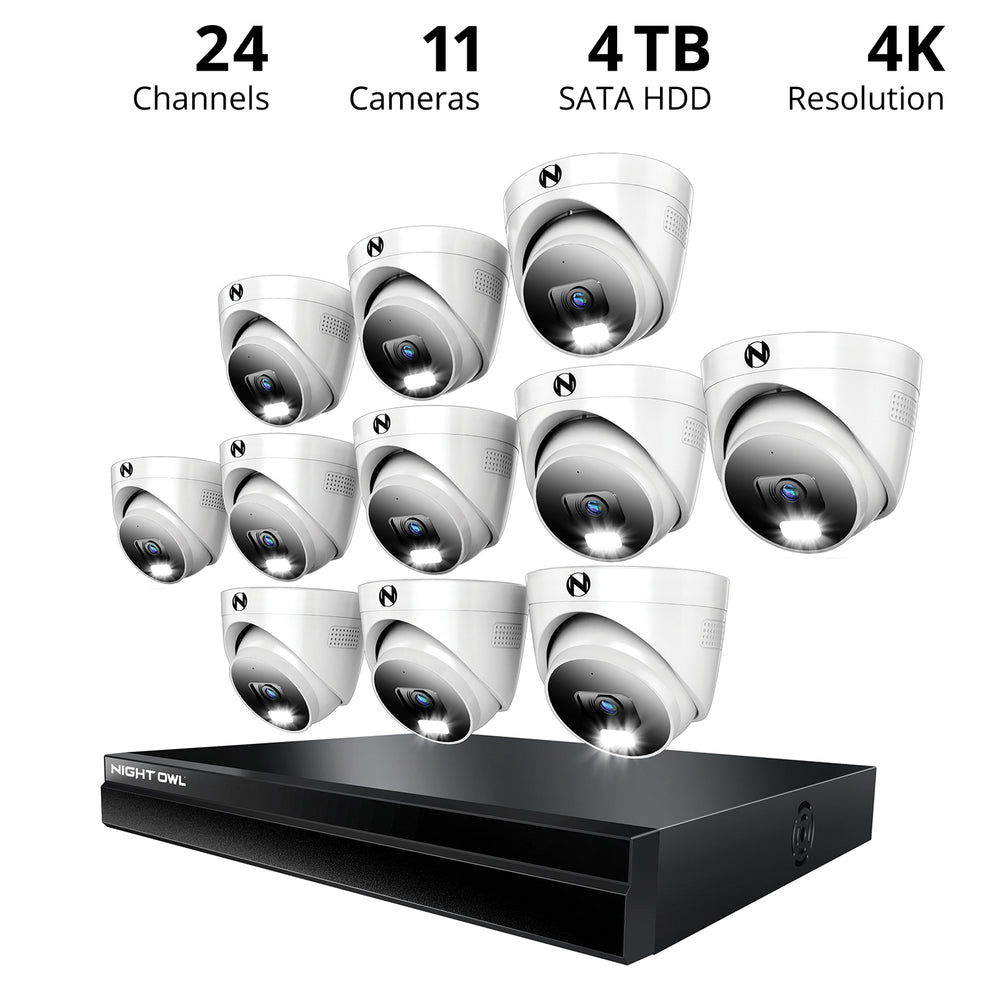 Power over Ethernet 24 Channel NVR Security System with 4TB Hard Drive ...