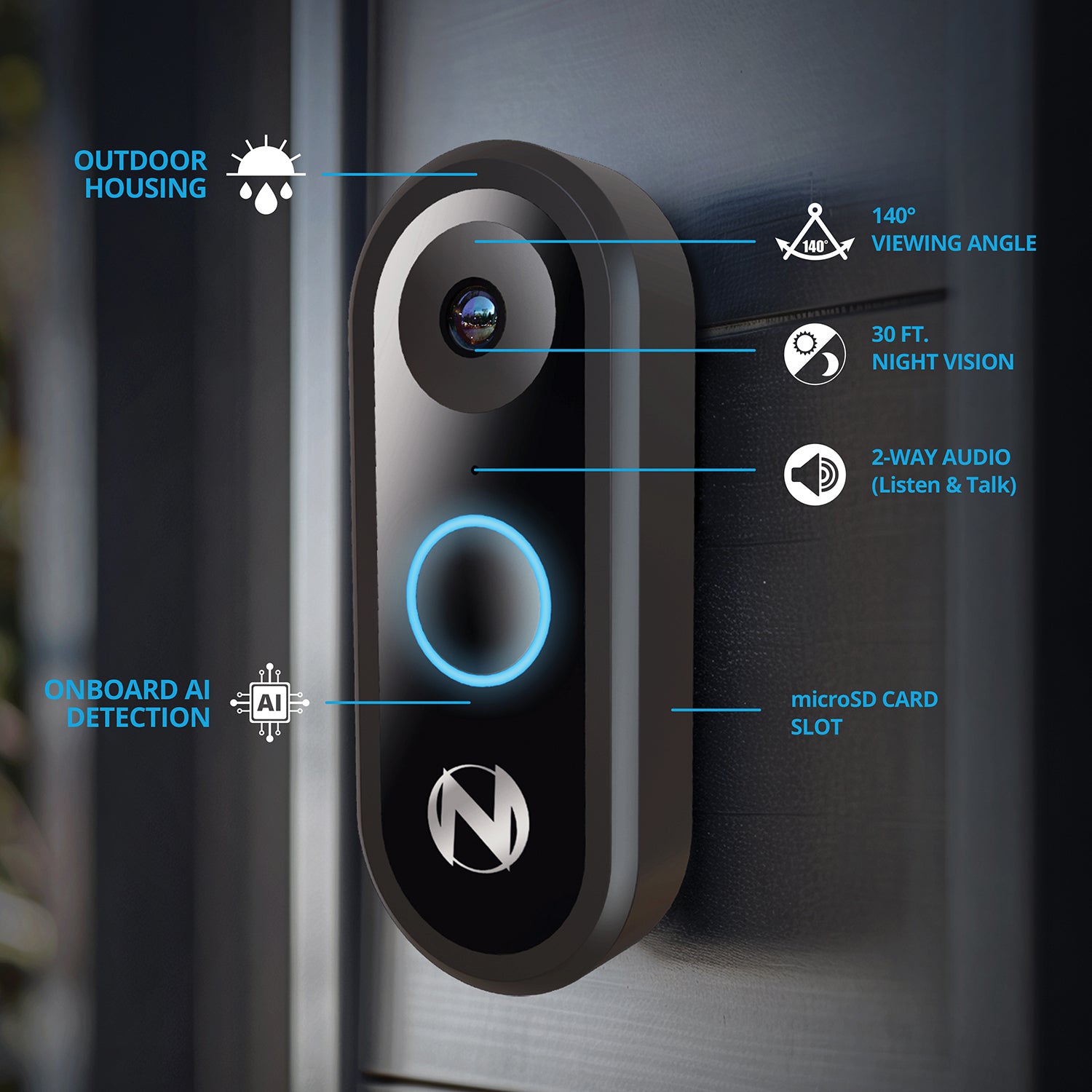 1080p Wi-Fi Smart Video Doorbell with Chime - Wired – Night Owl SP, LLC
