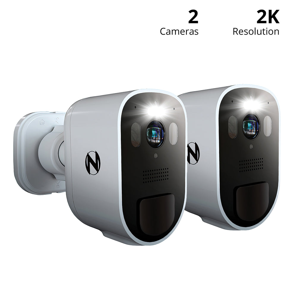 Wire Free 2K Spotlight Camera with 2-Way Audio - 2 Pack - White – Night ...