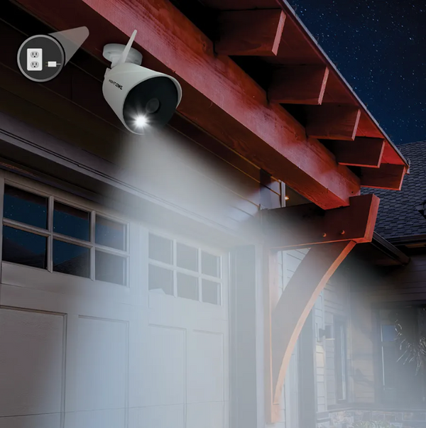 Wi-Fi IP Plug In 1080p Spotlight Camera with 2-Way Audio and Audio Ale ...
